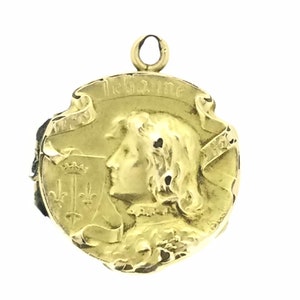 Antique Art Nouveau French Fix Textured Pendant 14CT Gold Cased - Etsy