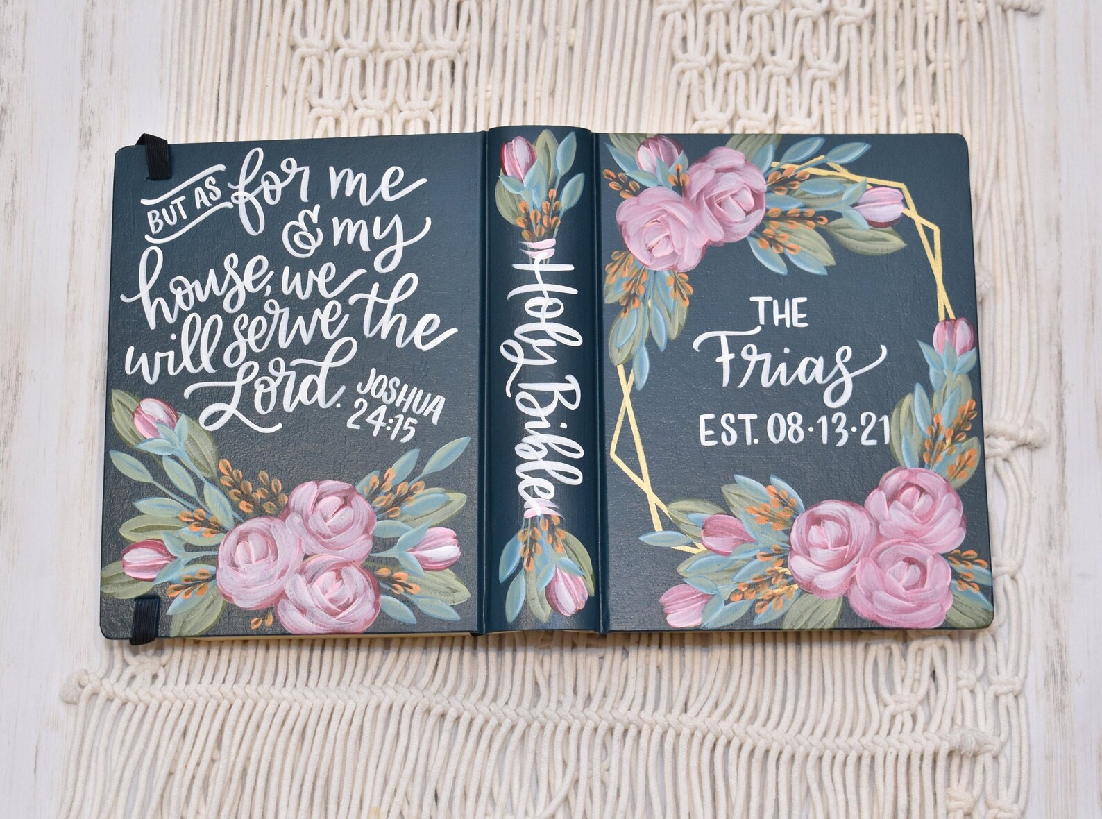 Hand Painted Bible, Custom Wedding Bible, Personal Bible, Keepsake Gift ...