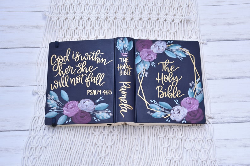 Hand Painted Bible Personal Bible Personalized Keepsake | Etsy