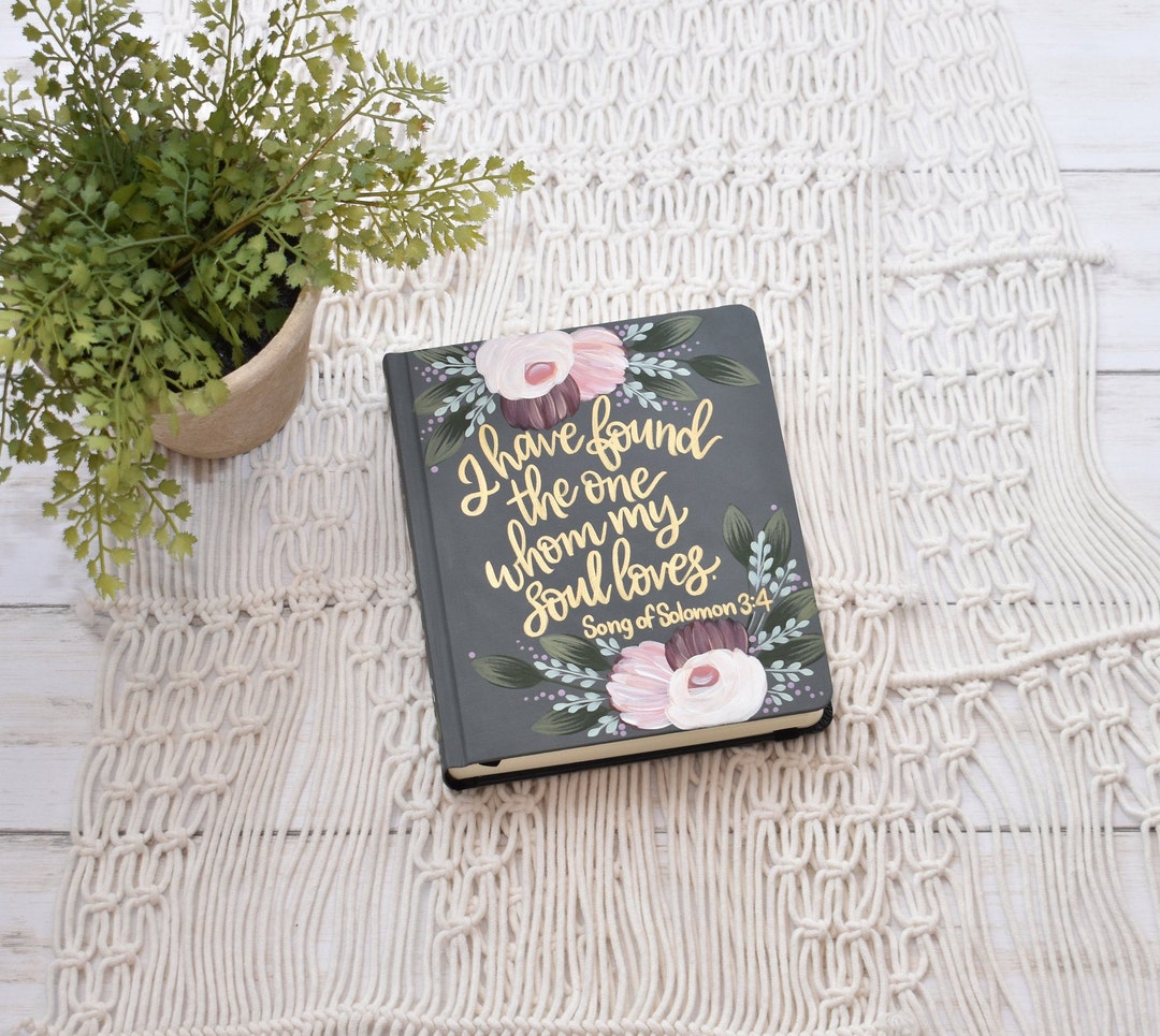 Hand Painted Bible, Wedding Guest Book Alternative, Book Sleeve/case ...