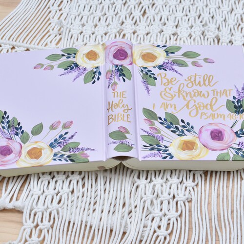 Hand Painted Bible Boho Rainbow Specialized Floral Design - Etsy