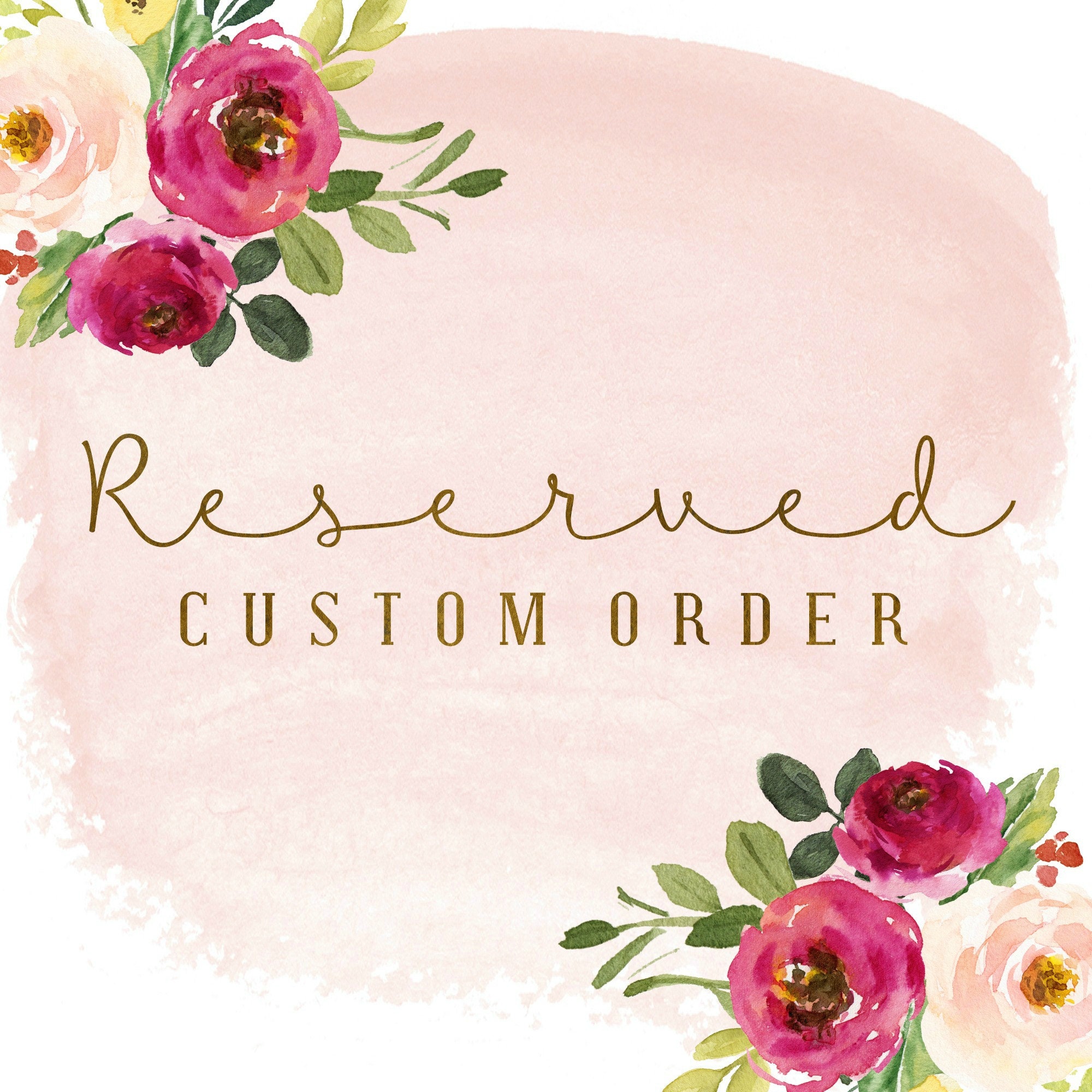 RESERVED Custom Order for Michele