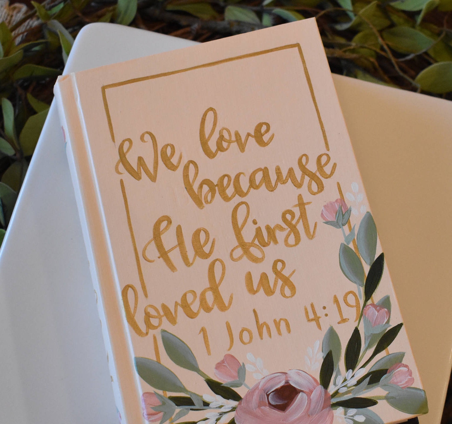 Hand Painted Bibles | SALE | Wedding Guest Book Alternative | Home ...