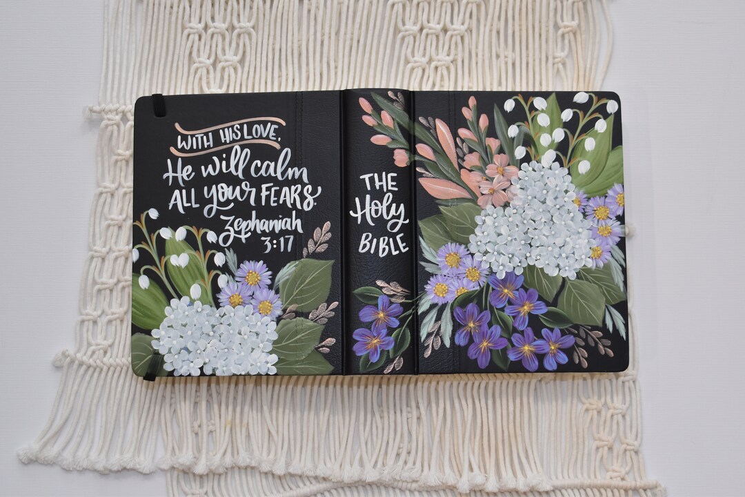 Hand Painted Bible, Specialized Multi-floral Design, Simply Floral ...