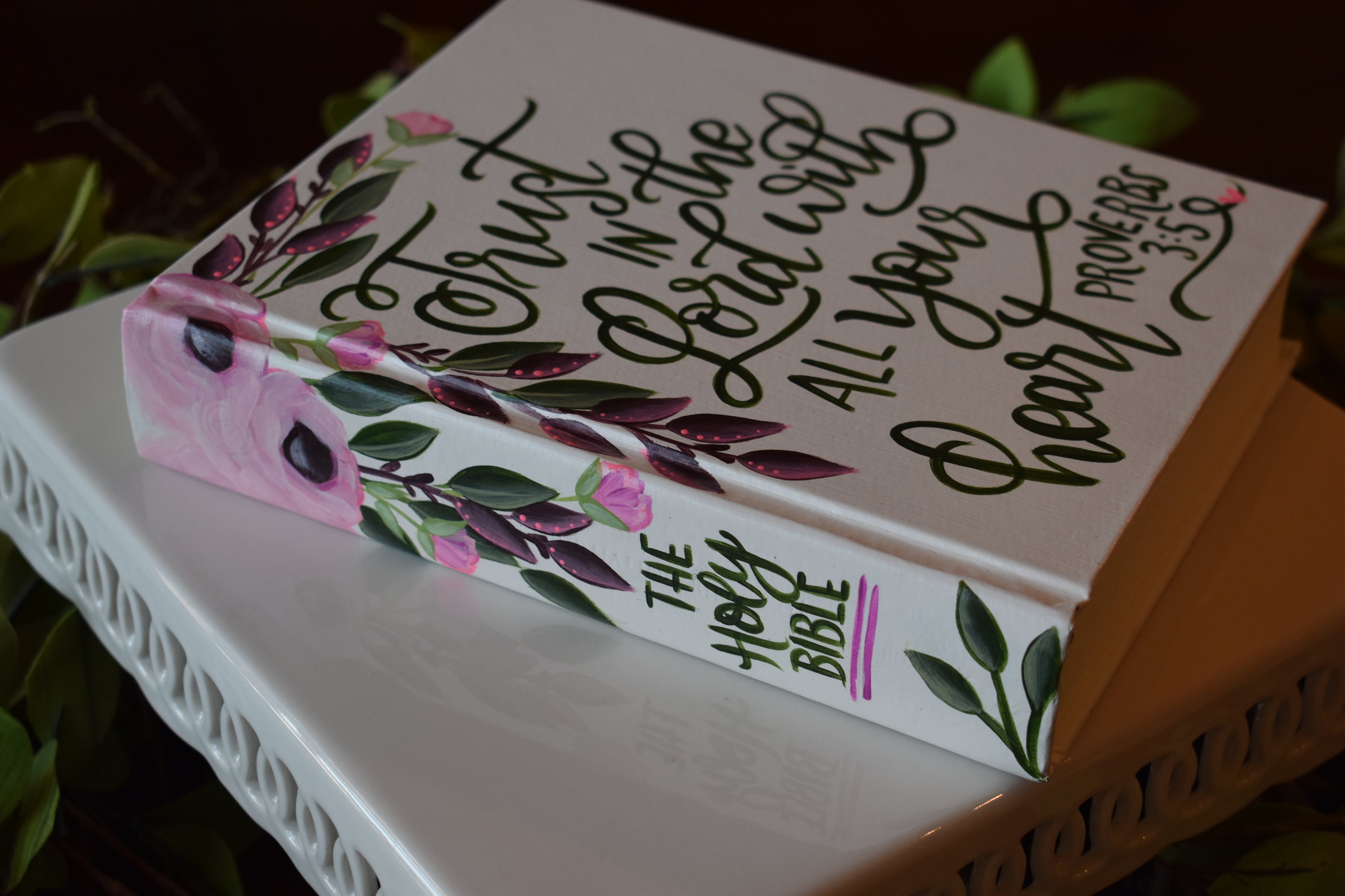 Custom Hand Painted Bibles | SALE | Personalized Keepsake