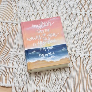 Hand Painted Bible, Pink Beach Scene, Personalized Keepsake - Etsy