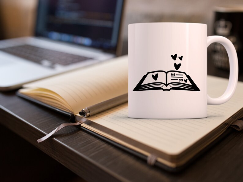 Romantic Love Story Book Svg, Magic Summer Story Svg, Open Book With ...