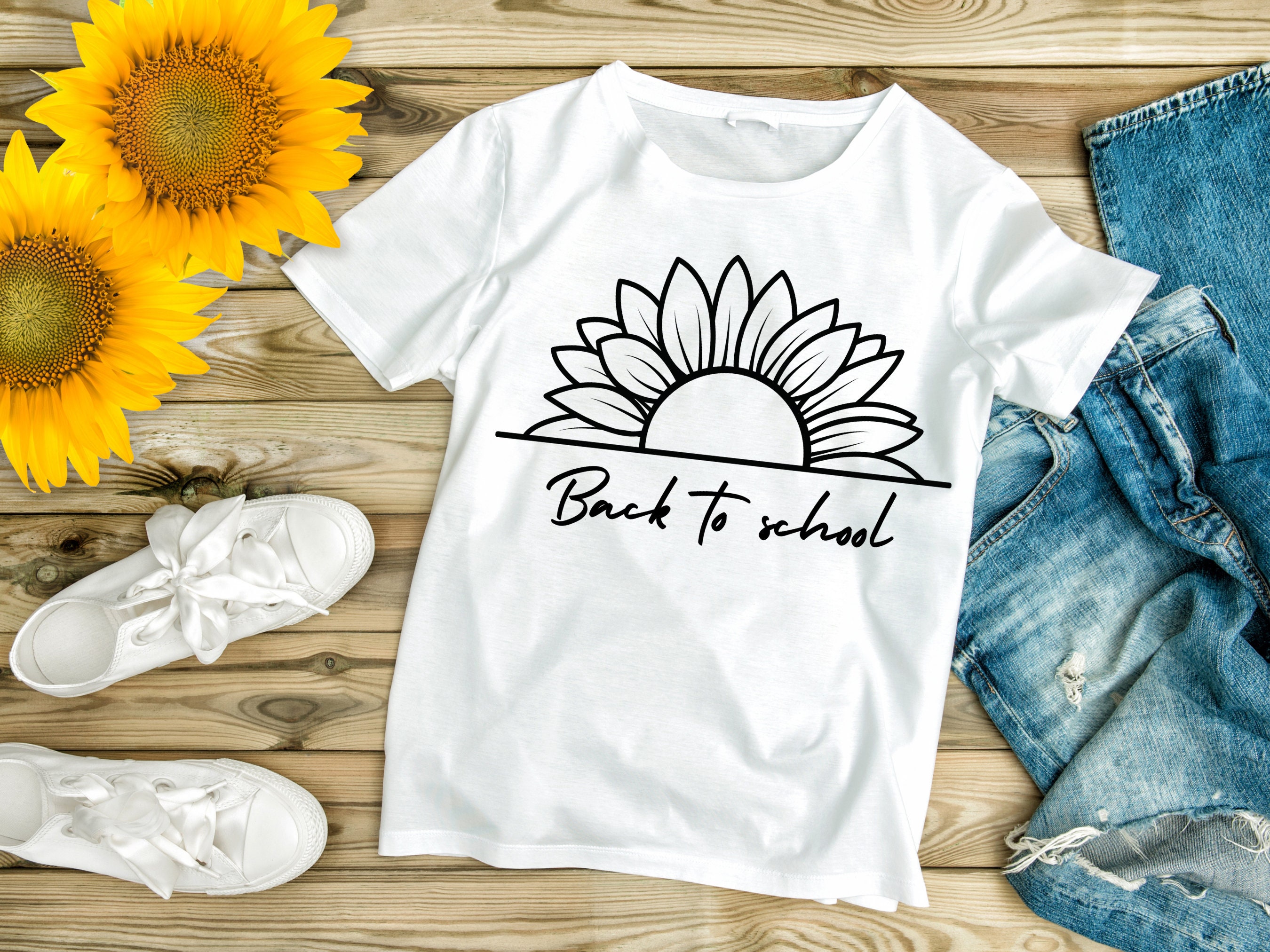 Back to School Sunflower Svg for T-shirt, New Student Svg, Fun School ...