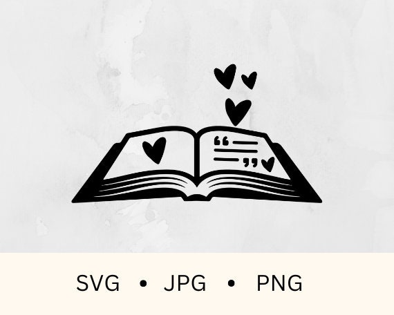 Romantic Love Story Book Svg, Magic Summer Story Svg, Open Book With ...