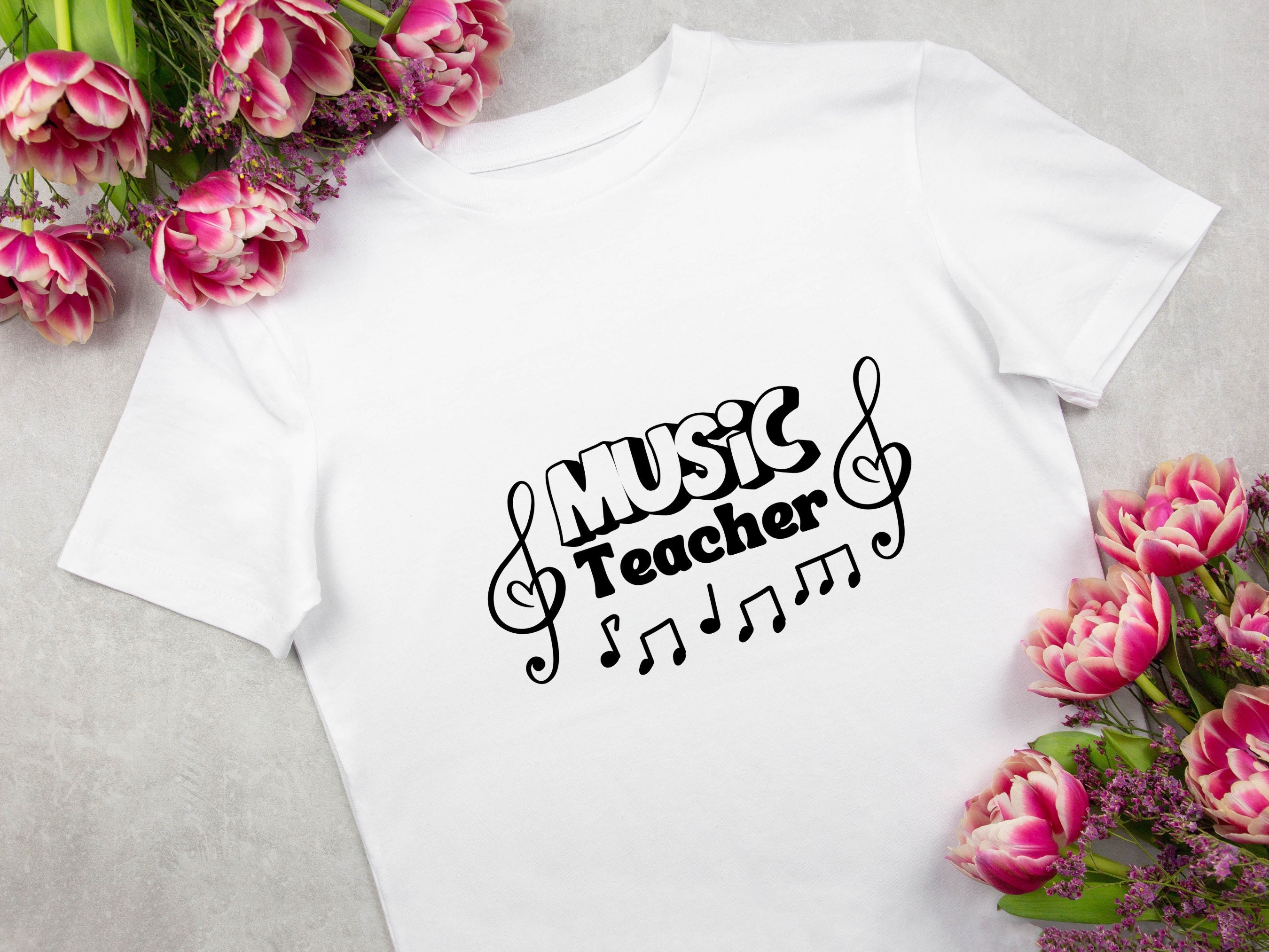 Music Teacher SVG With Musical Notes, Creative Music Teacher SVG, Back ...