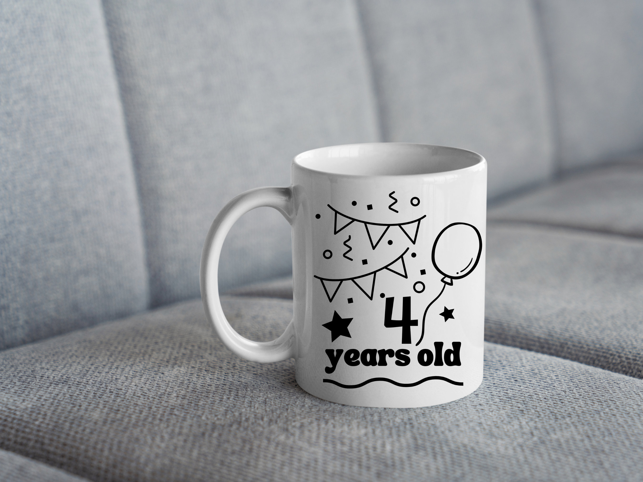 4 Years Old Birthday Svg With Balloons, Kids Birthday Party Svg ...