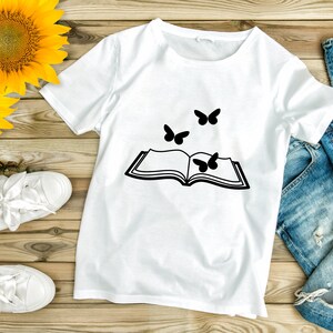 Open Book Butterfly Svg, Book Lover Design, Romantic Book, Magical ...