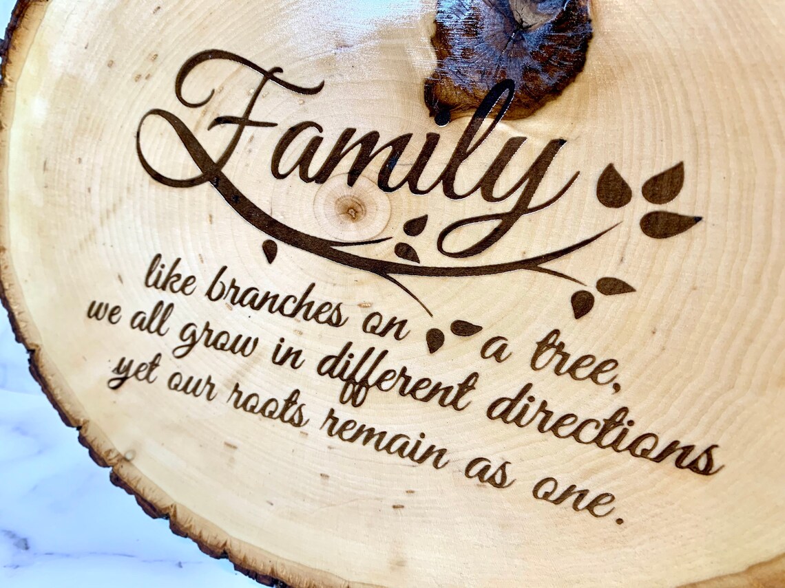 Wood Burning Family Sign: Personalized Live Edge Rustic Decor - Etsy