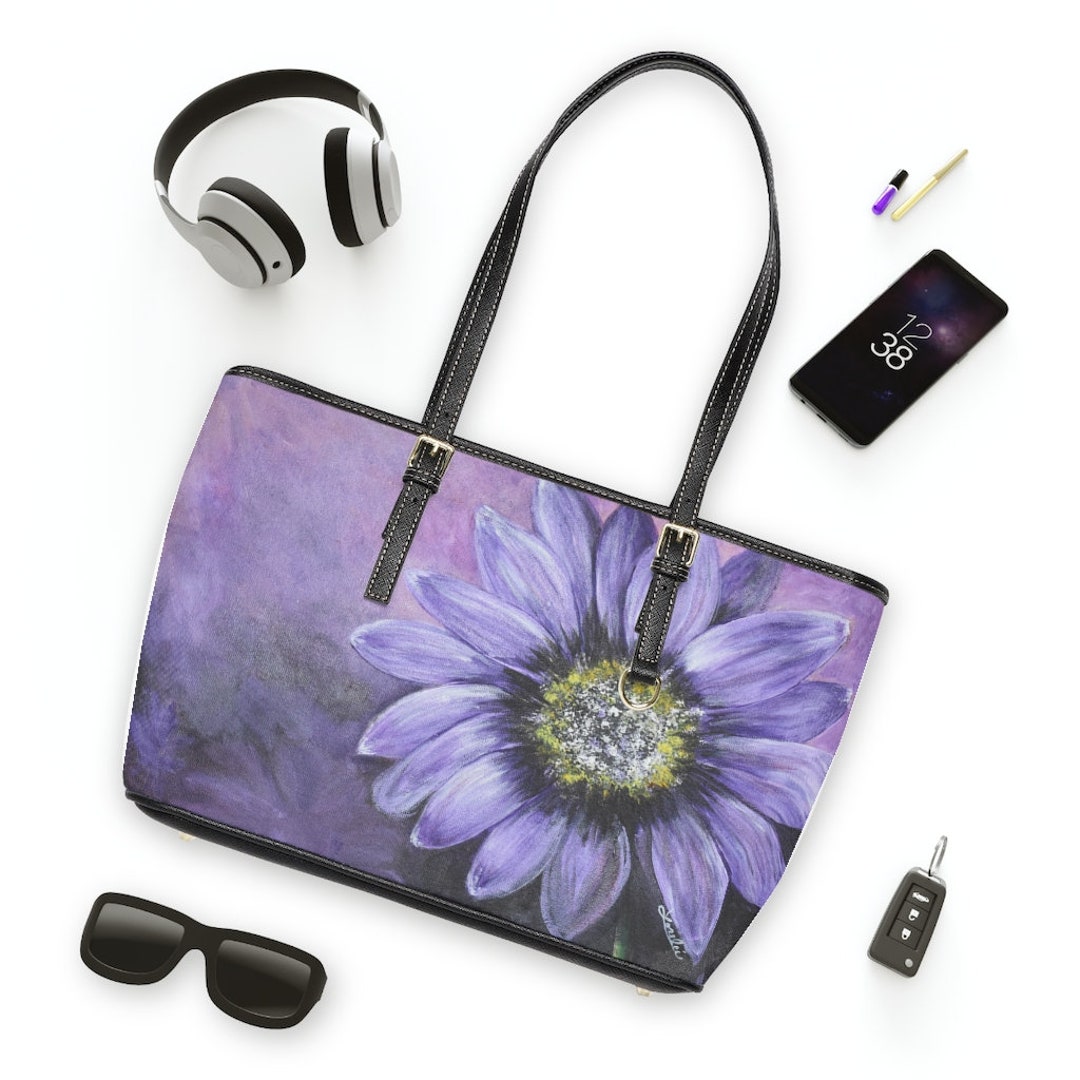 Purple Sunflower Leather Shoulder Bag/purse/hand Bag/travel/gifts for ...