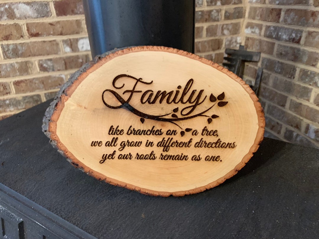 Wood Burning Family Sign: Personalized Live Edge Rustic Decor - Etsy