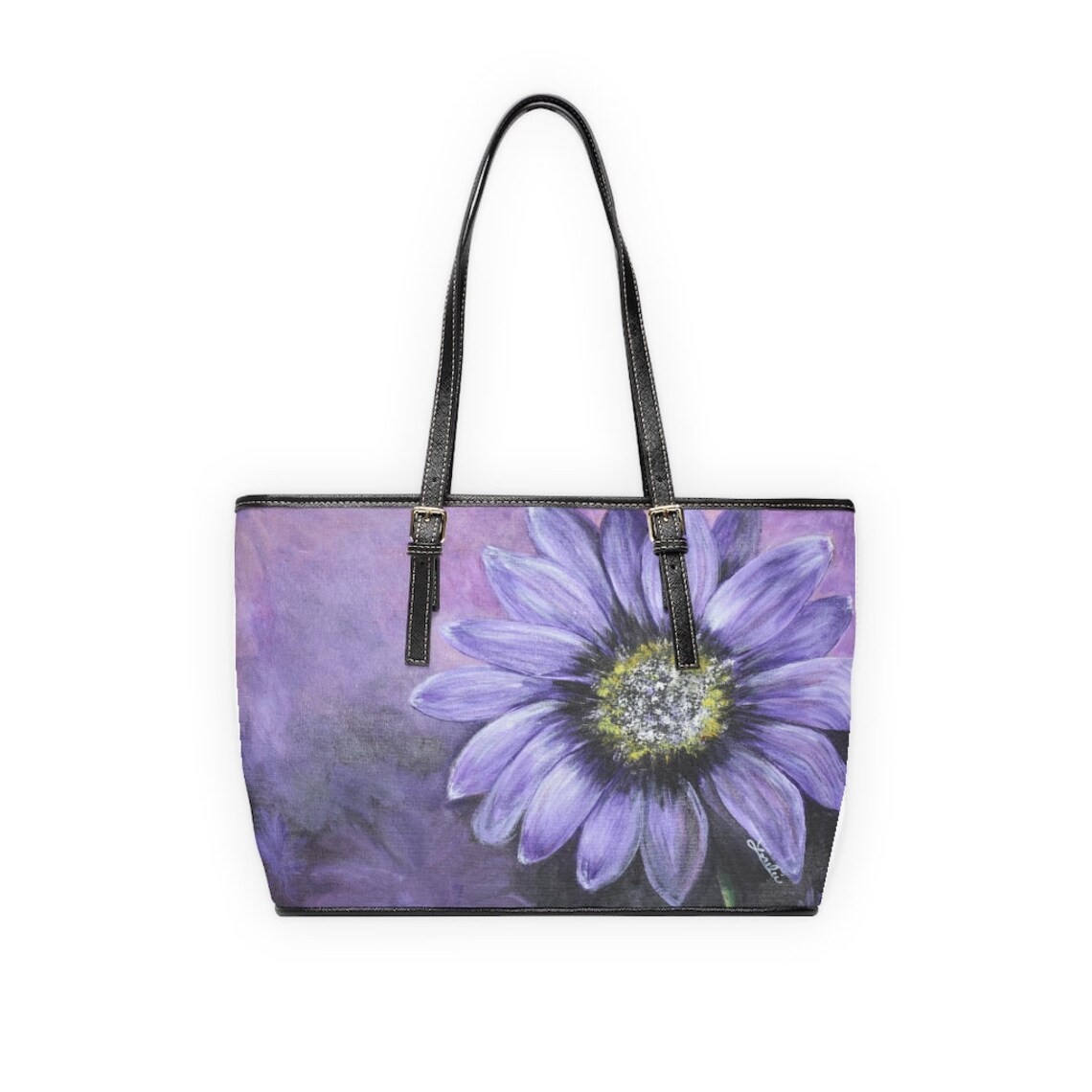 Purple Sunflower Leather Shoulder Bag/purse/hand - Etsy