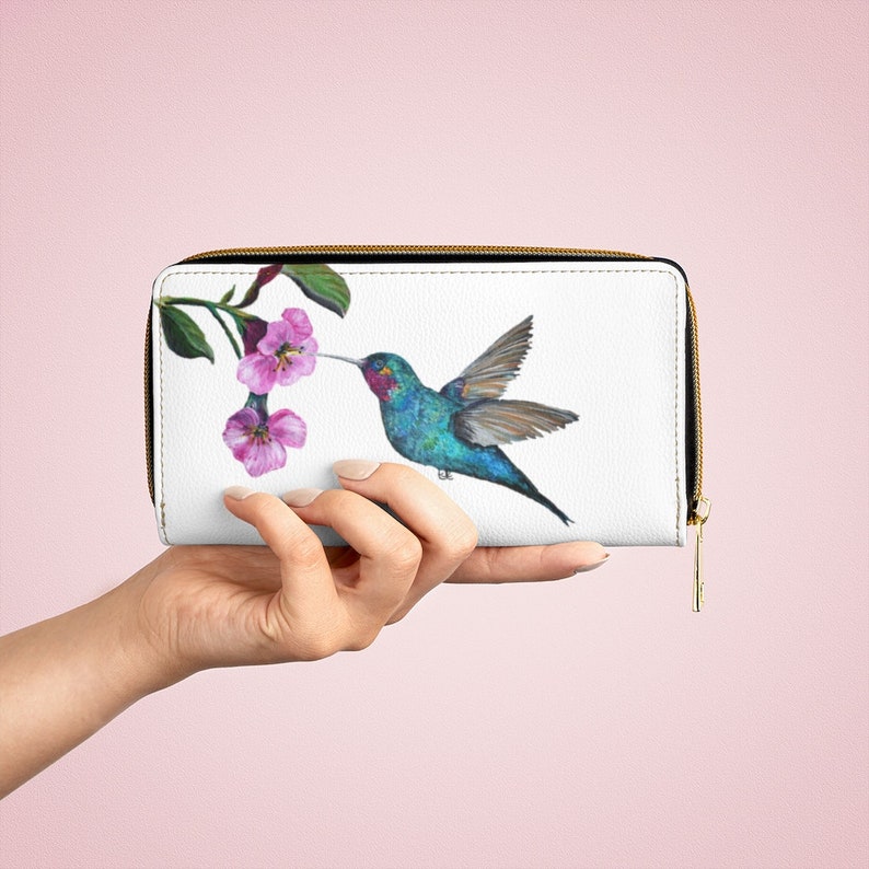Hummingbird Flower Zipper Wallet/bird/summer/purse/hummingbird - Etsy