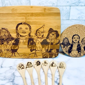 Wood-burned Wizard of Oz Kitchen Set: Cutting Board, Spoons, Trivet - Etsy