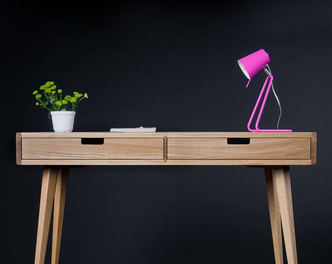 Office Desk, Mid Century Modern, Bureau, Small Table, Made of Oak Wood ...