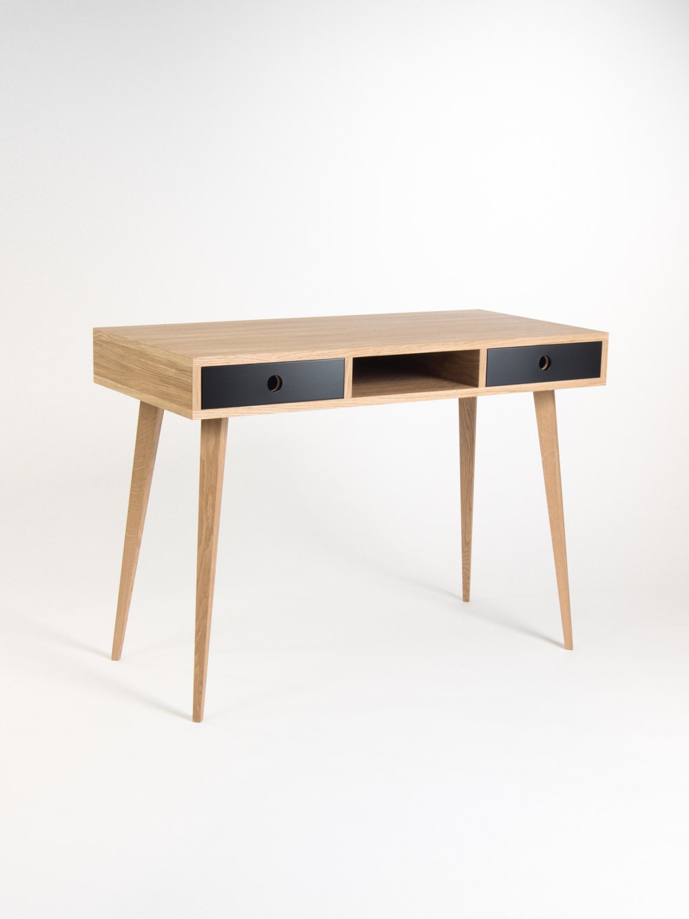 KUUB – Office Table, Small Desk, Bureau, With Black Drawers, Mid ...