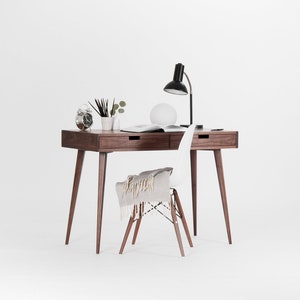 HEIM – Walnut Dressing Table, Small Desk, Mid Century Modern - Etsy