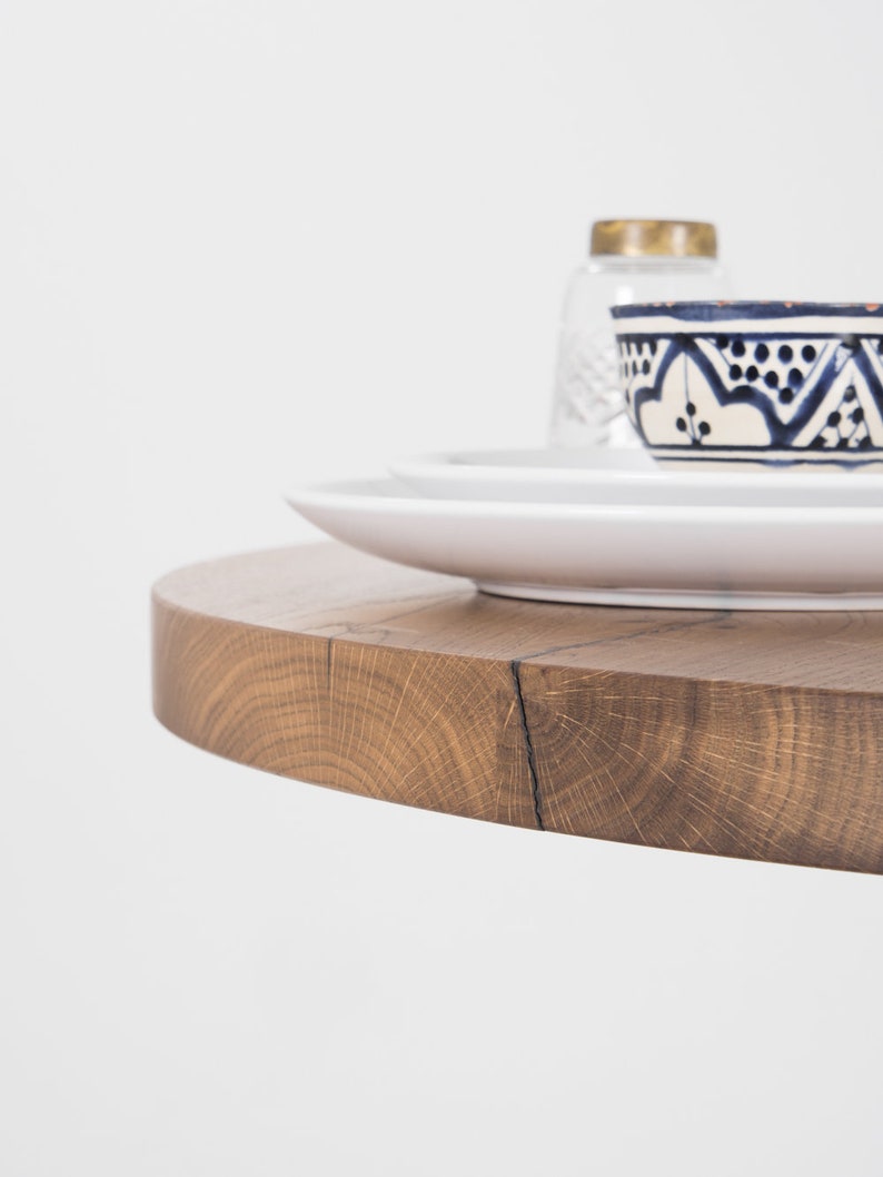 OKKO – Reclaimed Round Dining Table, Rustic Kitchen Table, Made of ...