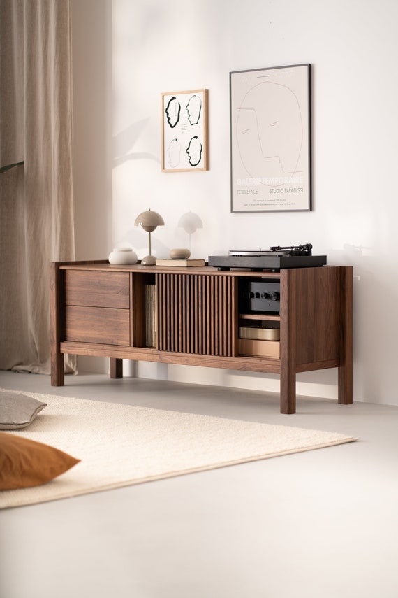 JAMM LOW 160 Japandi TV Stand Walnut Media Console and Sideboard for Bedroom or Living Room Etsy