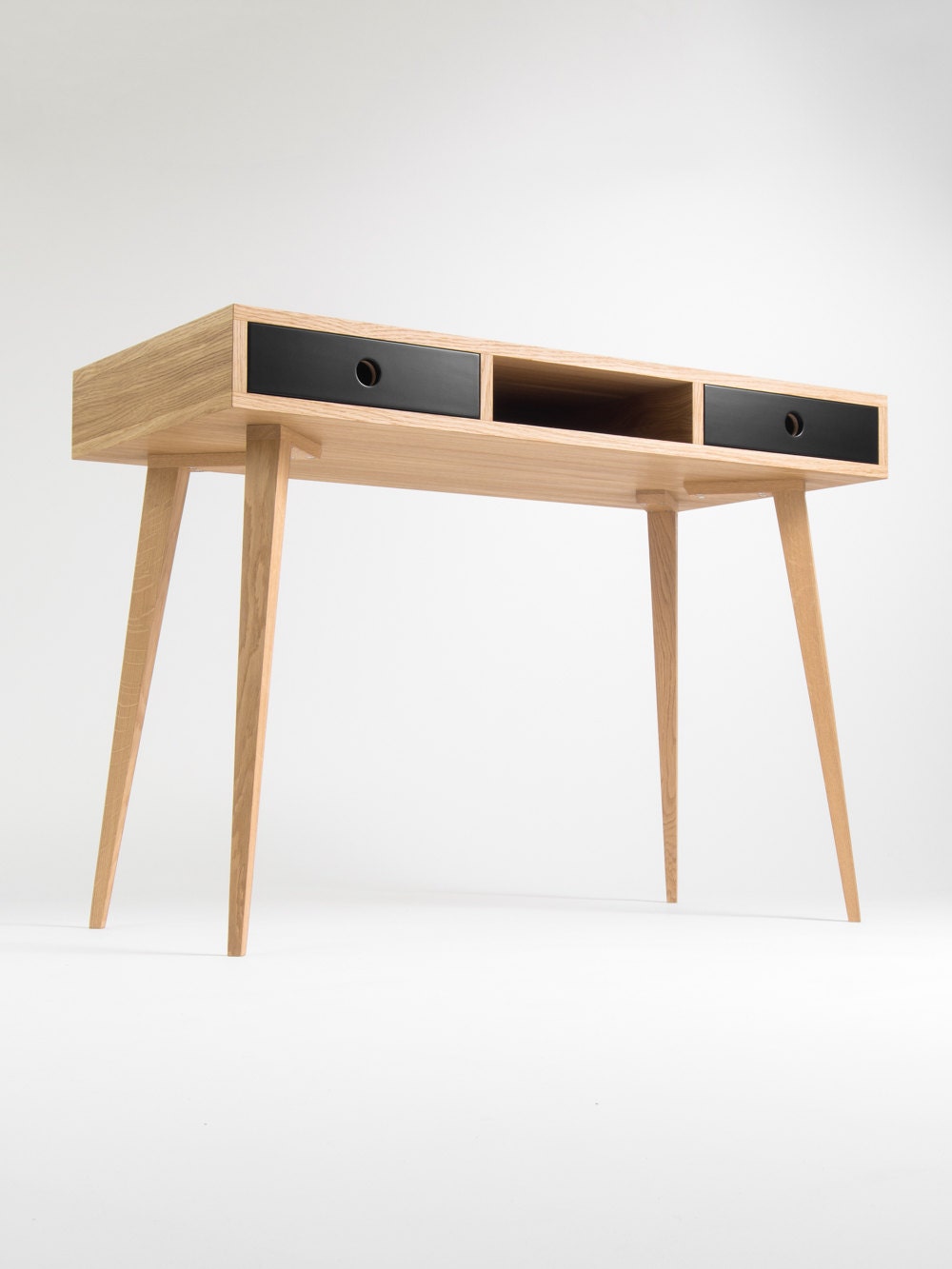 KUUB – Office Table, Small Desk, Bureau, With Black Drawers, Mid ...