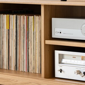 JAMM - Record Player Stand, Vinyl Record Storage Made of Solid Oak Wood ...