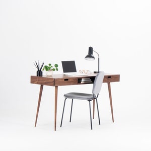 HEIM – Desk for Office, Mid-century Computer Desk With Two Drawers and ...