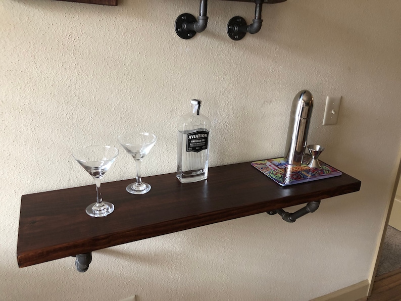 Brown Floating Wooden Bar Top - Etsy