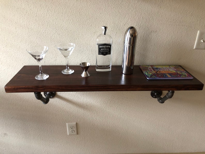 Brown Floating Wooden Bar Top - Etsy