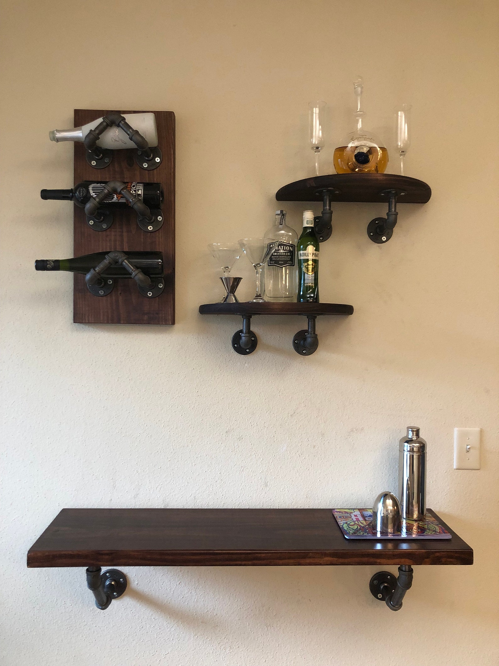 Brown Floating Wooden Bar Top - Etsy