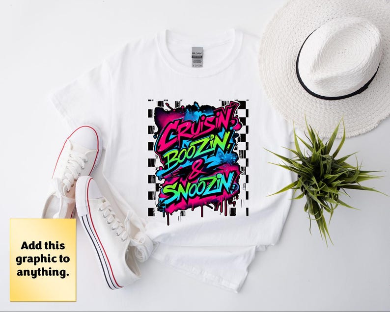 80s Cruise Graphic Neon Retro - Cruisin, Boozin & Snoozin Design ...