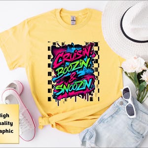 80s Cruise Graphic Neon Retro - Cruisin, Boozin & Snoozin Design ...