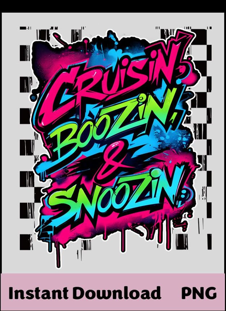 80s Cruise Graphic Neon Retro - Cruisin, Boozin & Snoozin Design ...