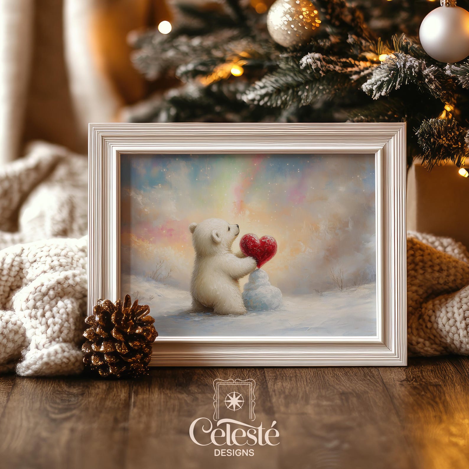 Christmas Polar Bear Print | Christmas Printable | Christmas Art ...