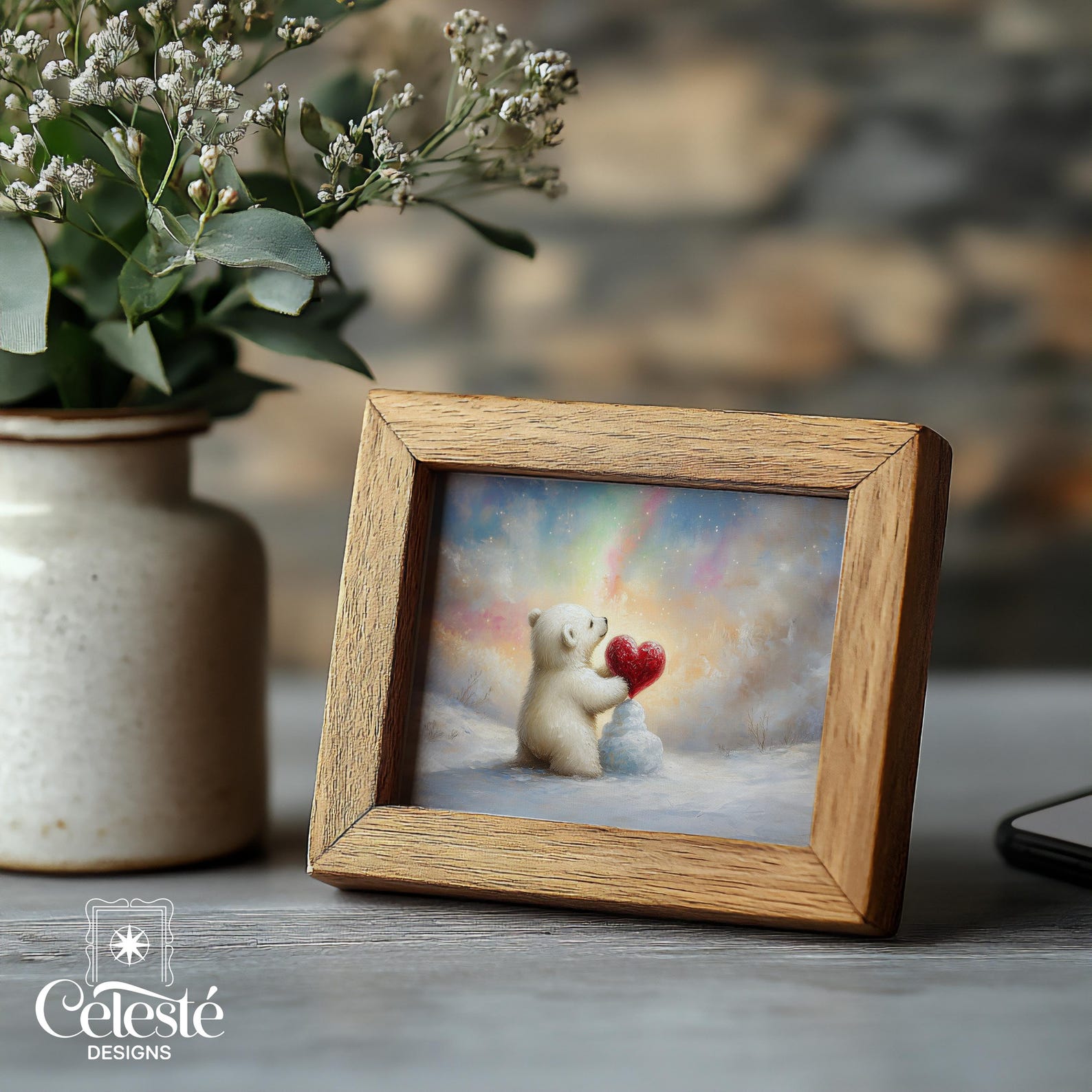 Christmas Polar Bear Print | Christmas Printable | Christmas Art ...