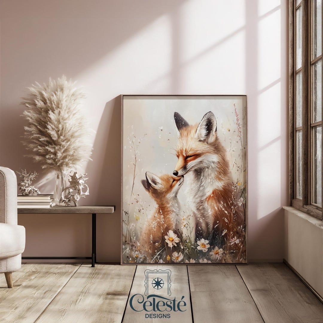 Mother Fox and Baby Print: Woodland Nursery Decor (digital Download) - Etsy