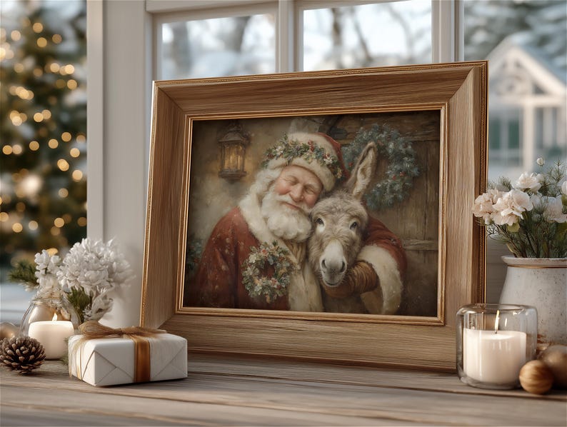 Vintage Santa Claus Print: Nostalgic Christmas Wall Art, Painterly ...