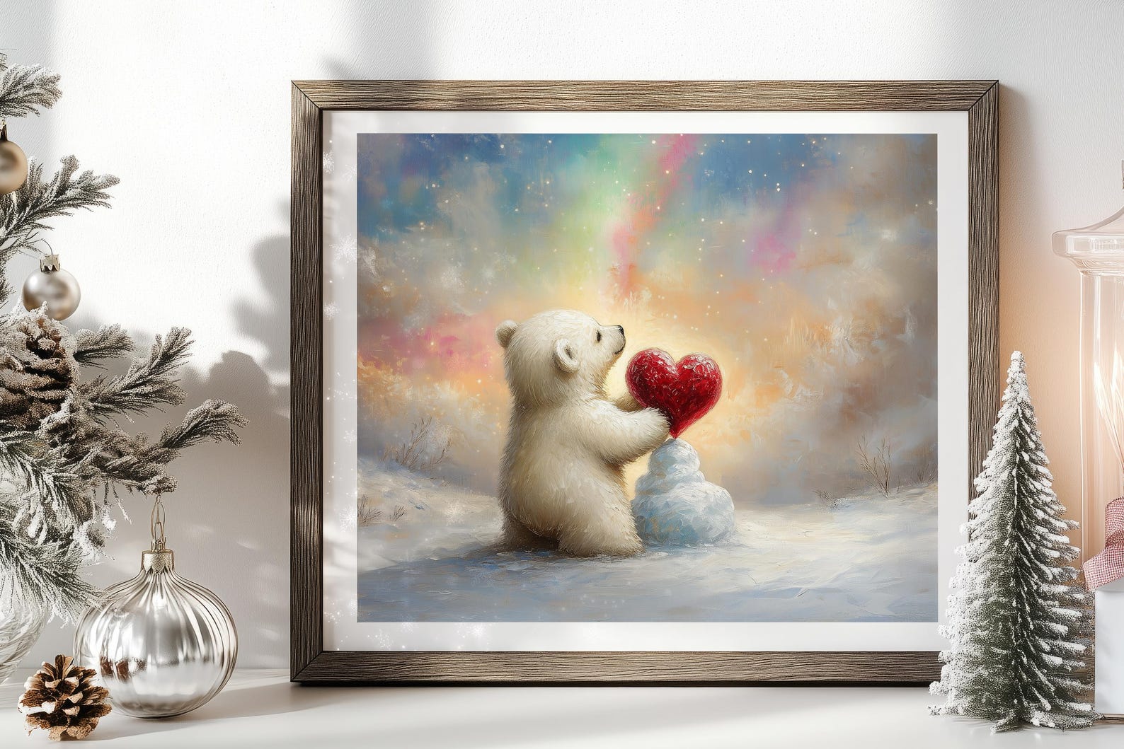 Christmas Polar Bear Print | Christmas Printable | Christmas Art ...