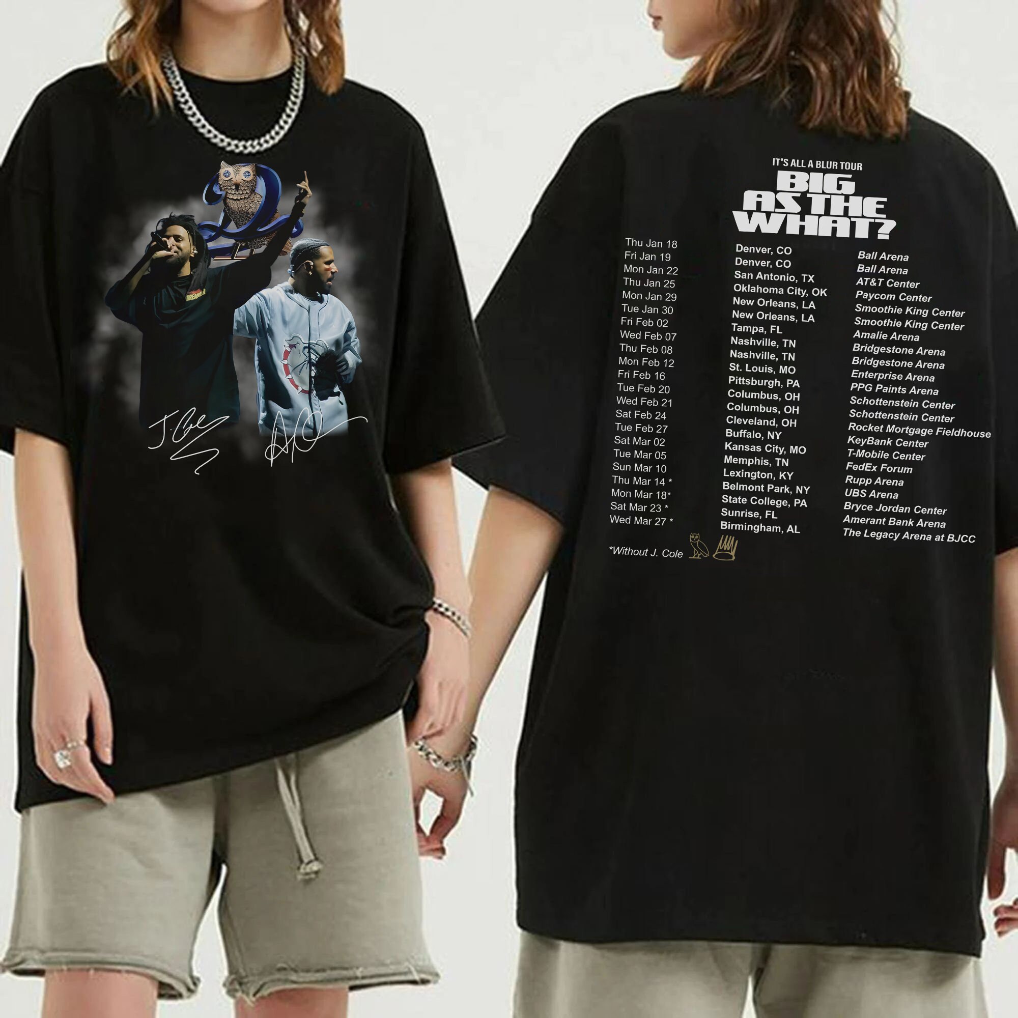 Drake J Cole Big As The What Tour 2024 Shirt, J Cole Concert Shirt sold ...