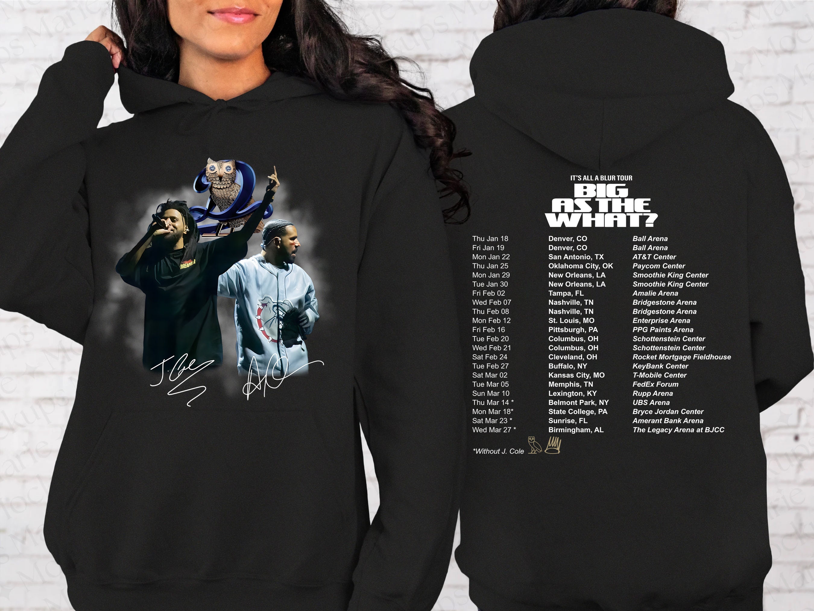 Drake J Cole Big As The What Tour 2024 Shirt, J Cole Concert Shirt sold ...