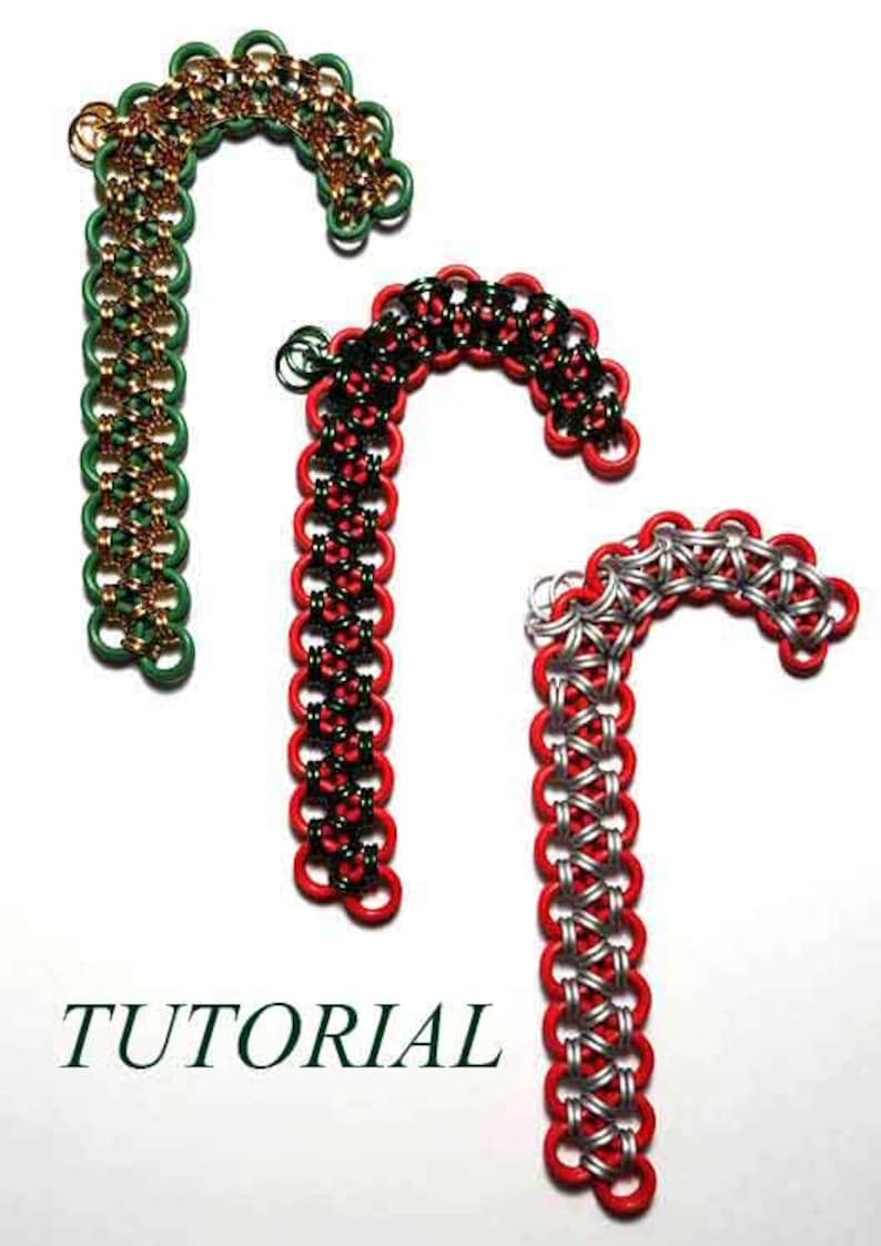 TUTORIAL - Chain Mail Candy Cane Ornament Tutorial - Etsy