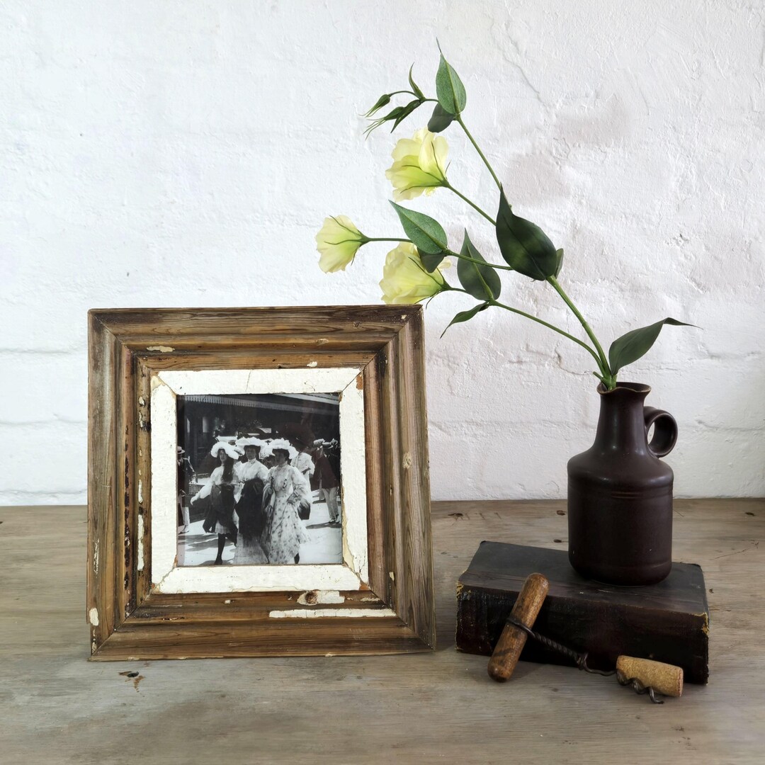 6x6 Shabby Chic Photo Frame: Reclaimed Victorian Wood, Rustic Decor - Etsy