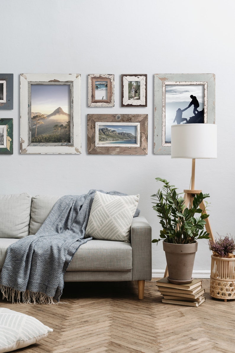 6x6 Chippy Paint Photo Frame: Reclaimed Wood, Shabby Chic Decor - Etsy