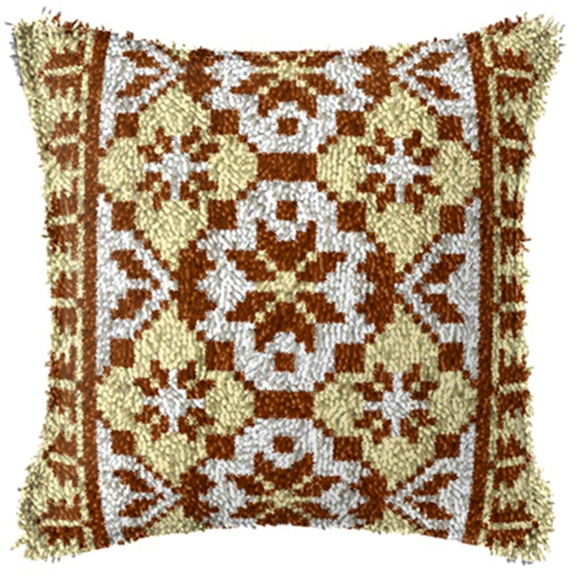 DIY Latch Hook Pillow Kits, Color Printed Throw Pillow Cover Vintage ...