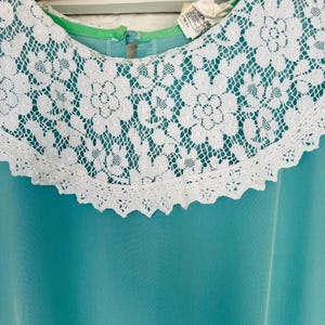 Vintage Richard Shops Blue Day Dress With Lace Collar U.K. Size 10 ...