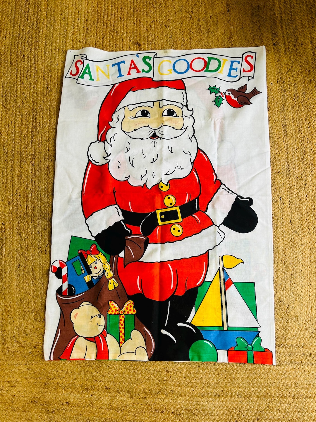 Vintage 1990’s Retro Christmas Santa Sack Nineties Xmas Tacky Christmas ...