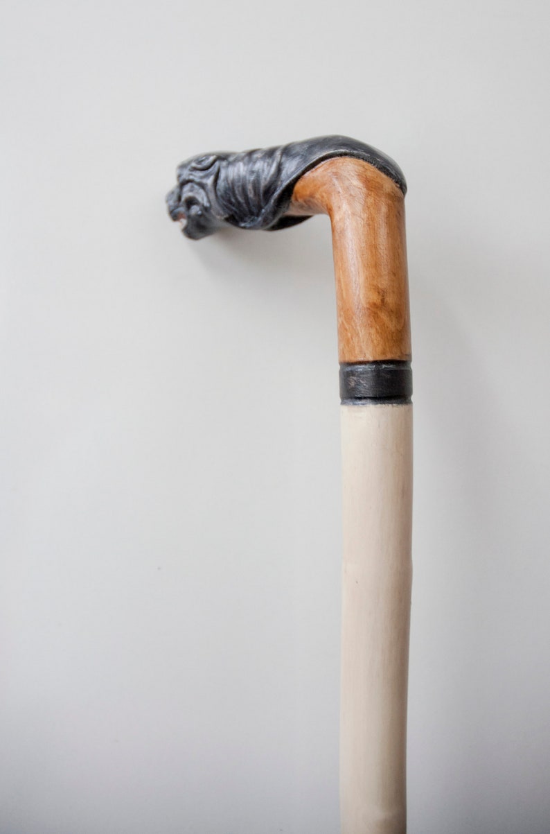 Hand Carved Wooden Cane by Cornel Tree With Puma Grip. One of a Kind ...